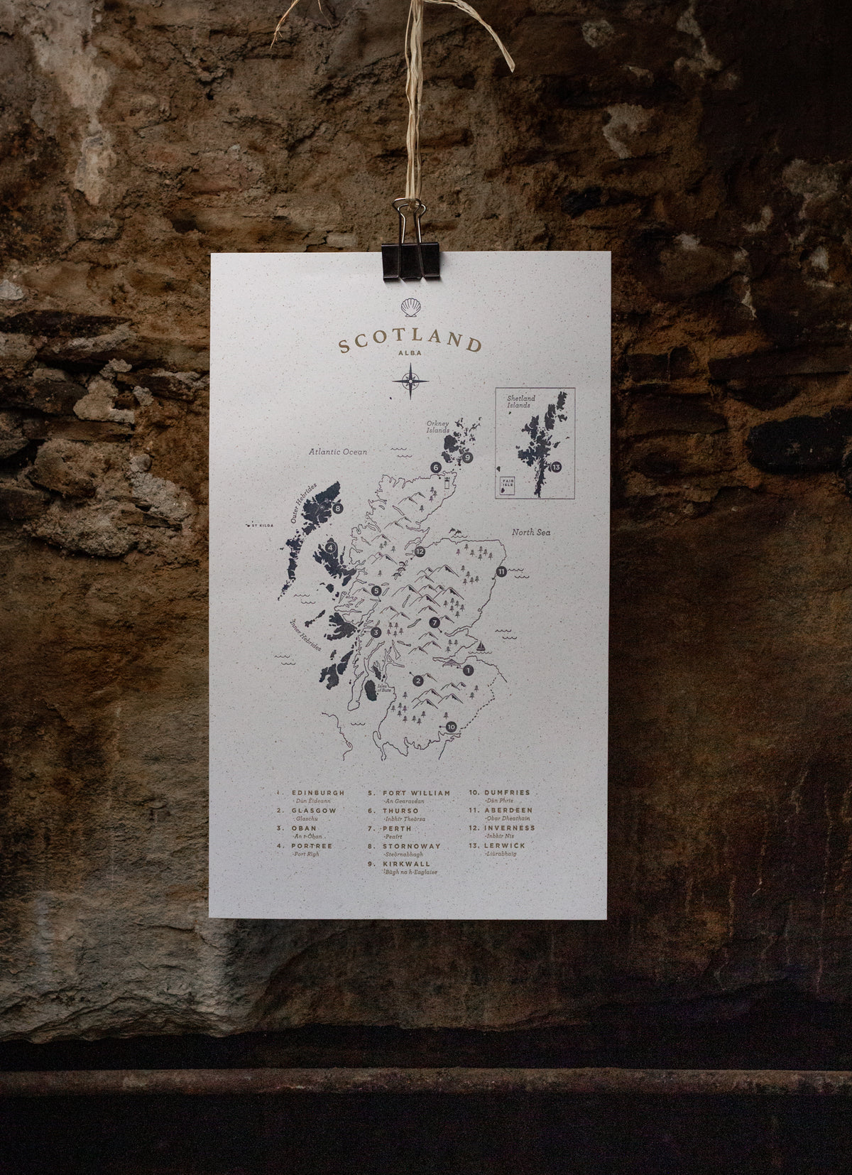 Letterpress Map - Scotland – The Modern Croft